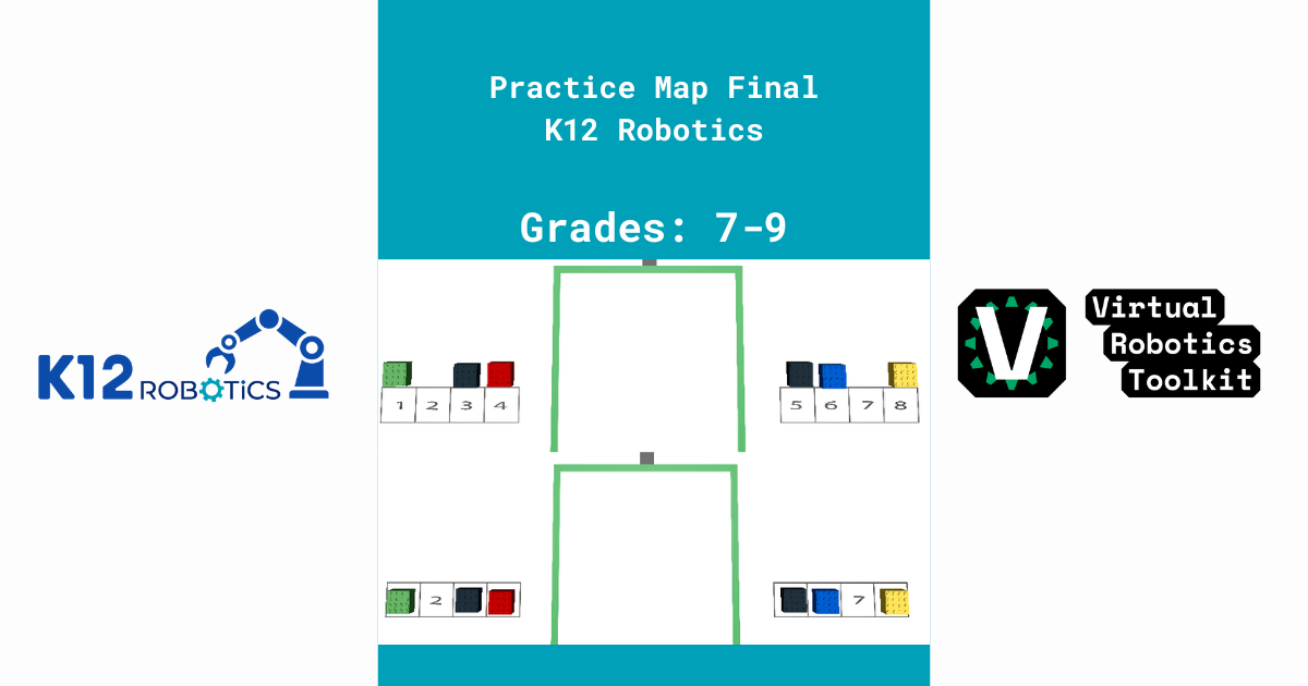 K12 Robotics League Practice Map 7 to 9 Grade | Robot Virtual Games